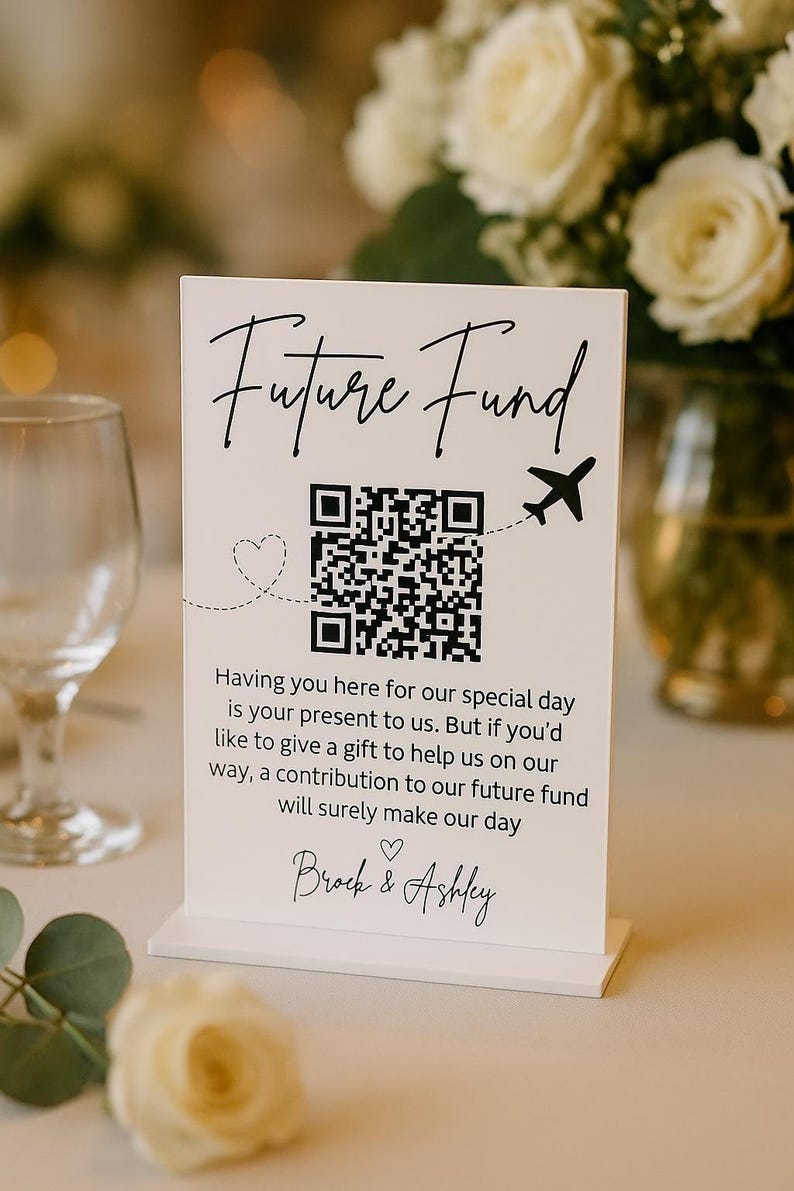 Custom Acrylic Wedding Future Fund Sign With QR Code - Etsy
