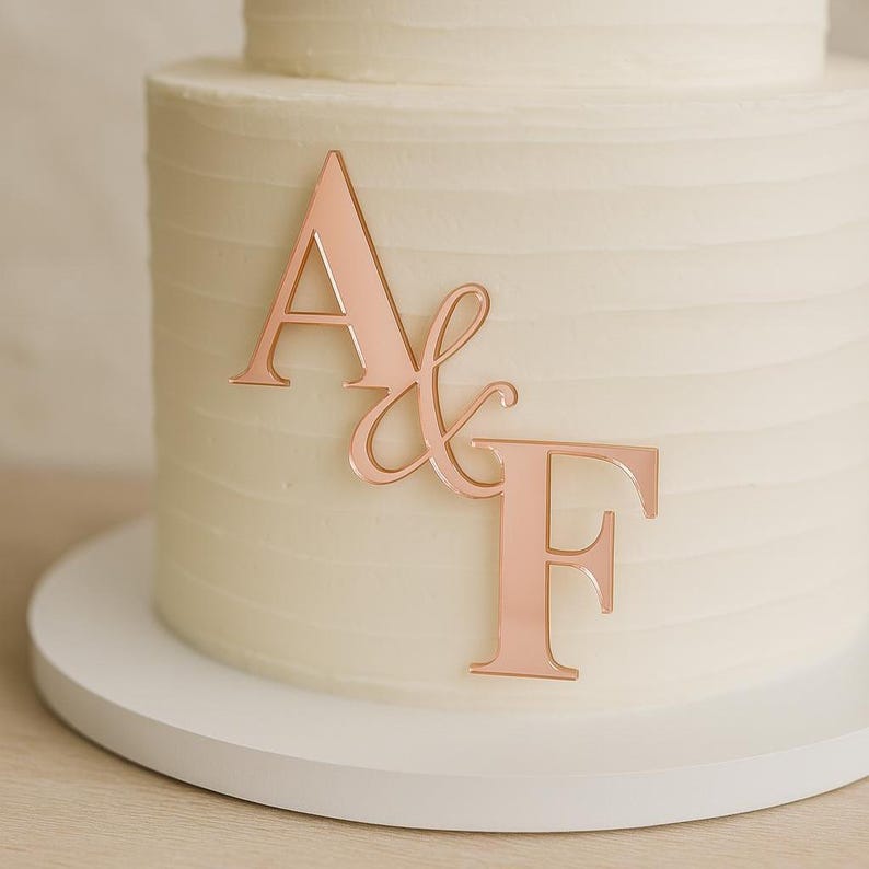 Personalized Wedding Cake Letters – Custom Acrylic Monogram – Elegant ...