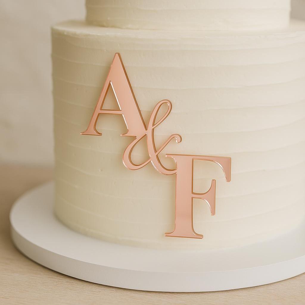 Personalized Wedding Cake Letters – Custom Acrylic Monogram – Elegant ...