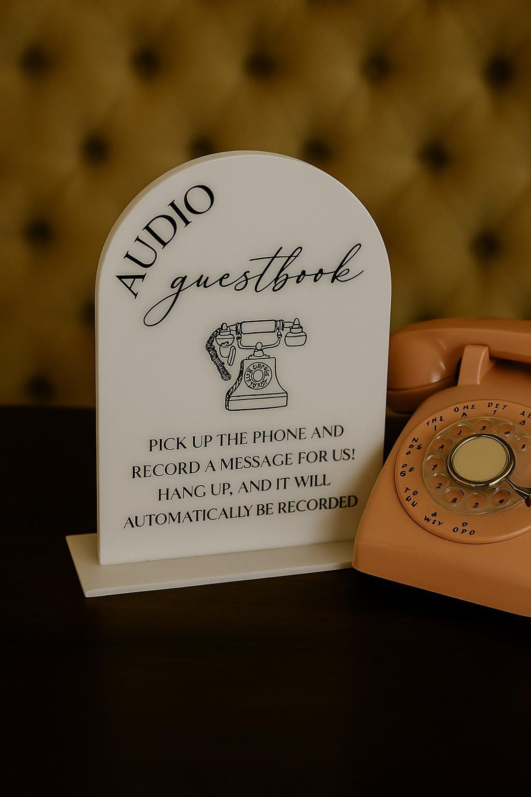 Acrylic Audio Guest Book Sign: Minimalist Arch Table Decor - Etsy