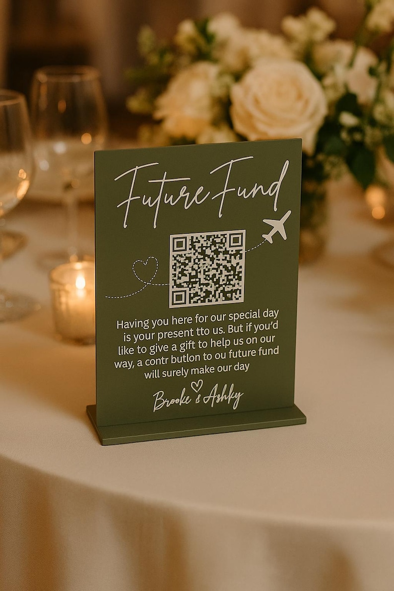 Custom Acrylic Wedding Future Fund Sign With QR Code - Etsy