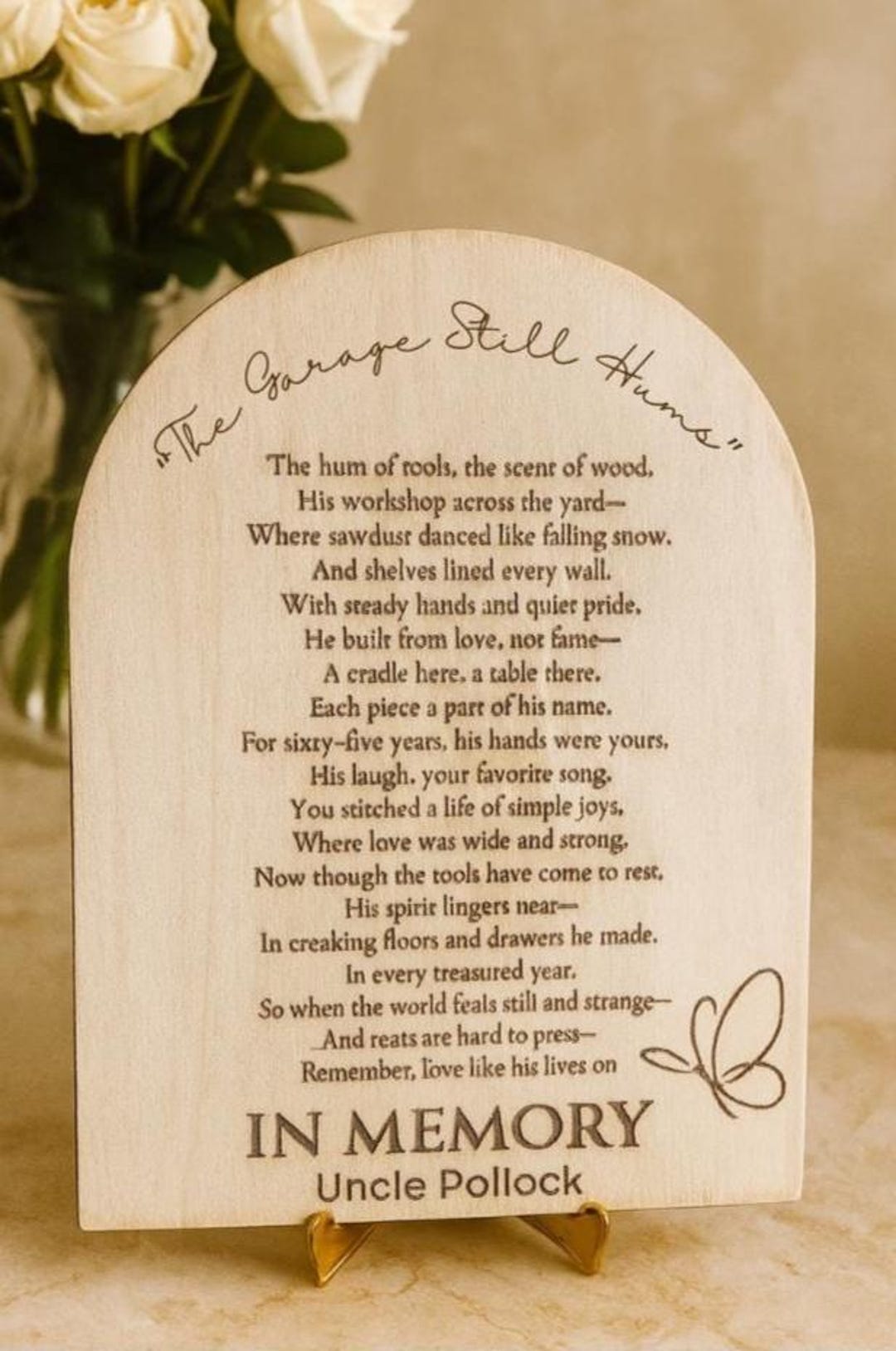 Personalized Memorial Poem Plaque: Engraved Wood Tribute Gift - Etsy