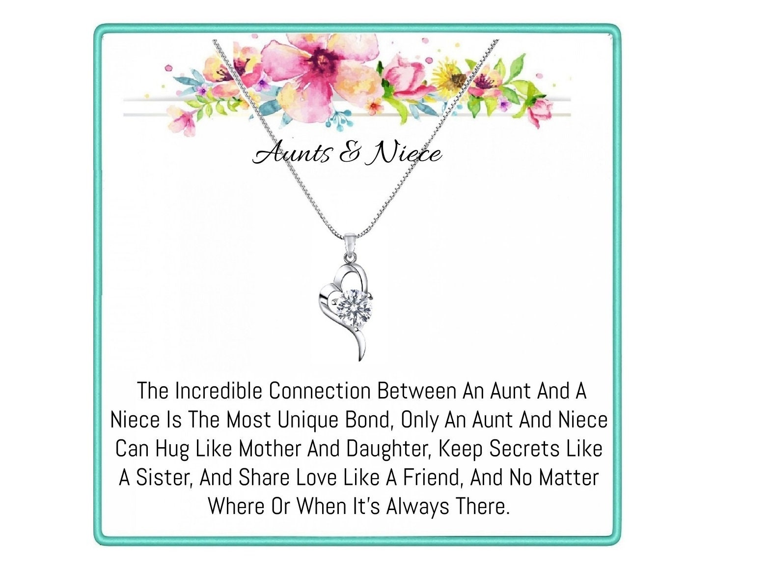 Aunt & Niece Heart Necklace Perfect Gift for Aunt Birthday | Etsy