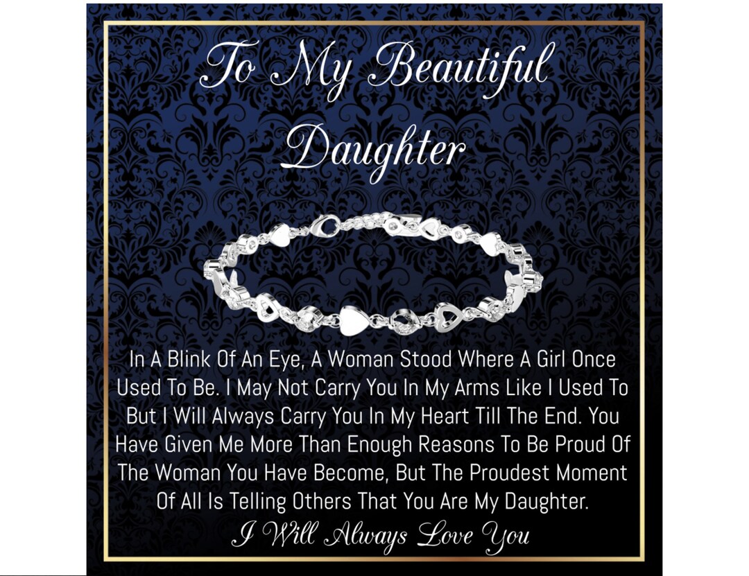Silver Daughter Bracelet, Daughter Birthday Gift From Mom and Dad ...