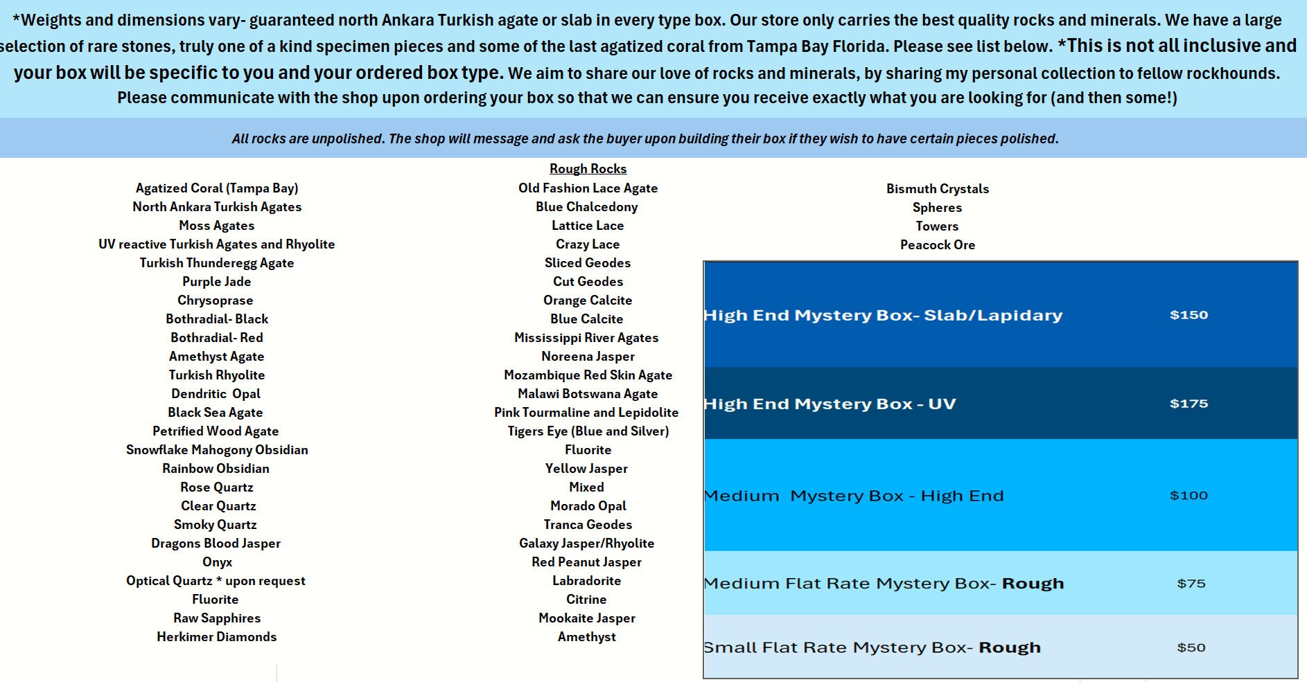 Mystery Rock Box Crystals, Minerals, Slabs and More - Etsy