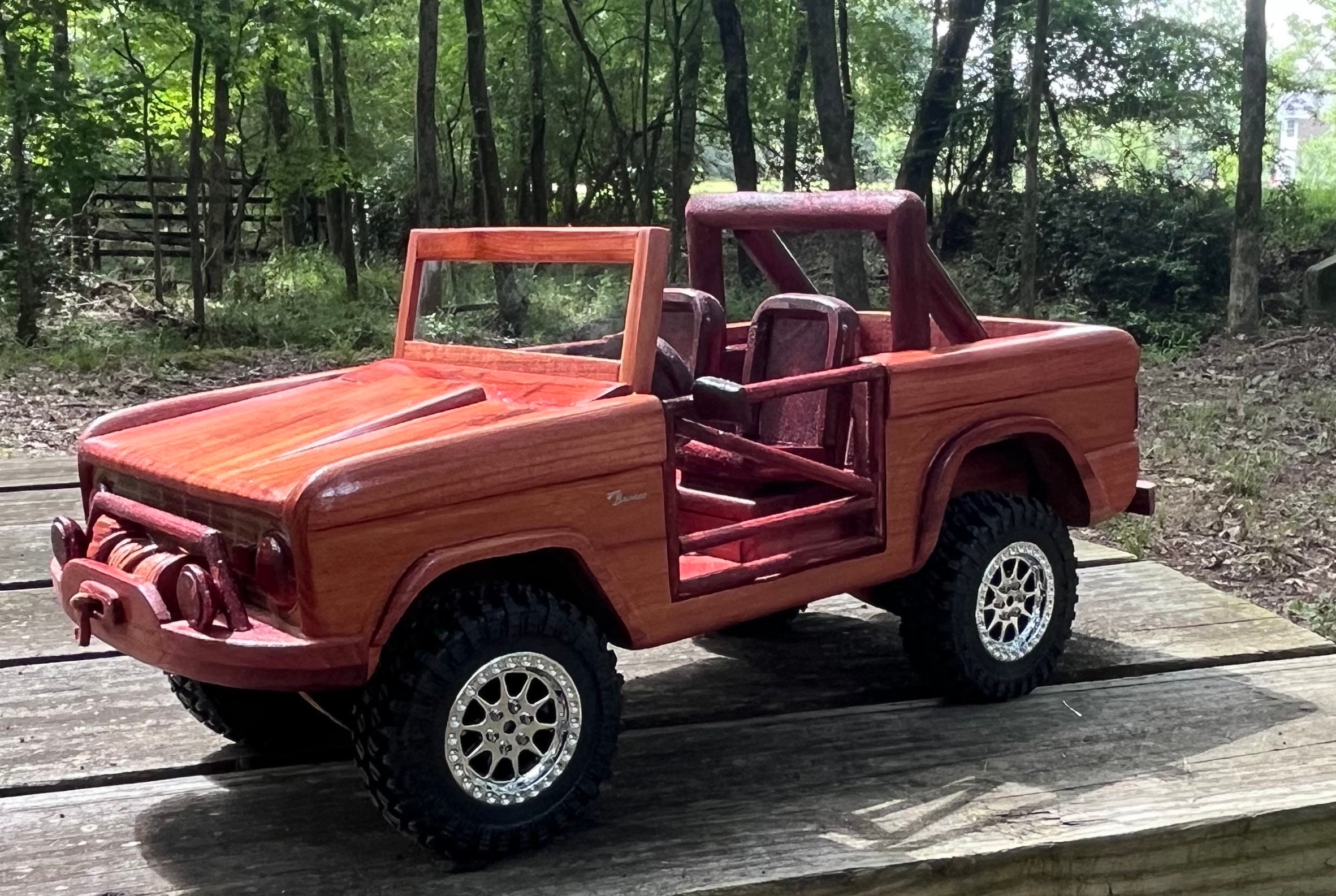 1967 Ford Bronco Wood Model Real Red Cedarwood Handcrafted - Etsy