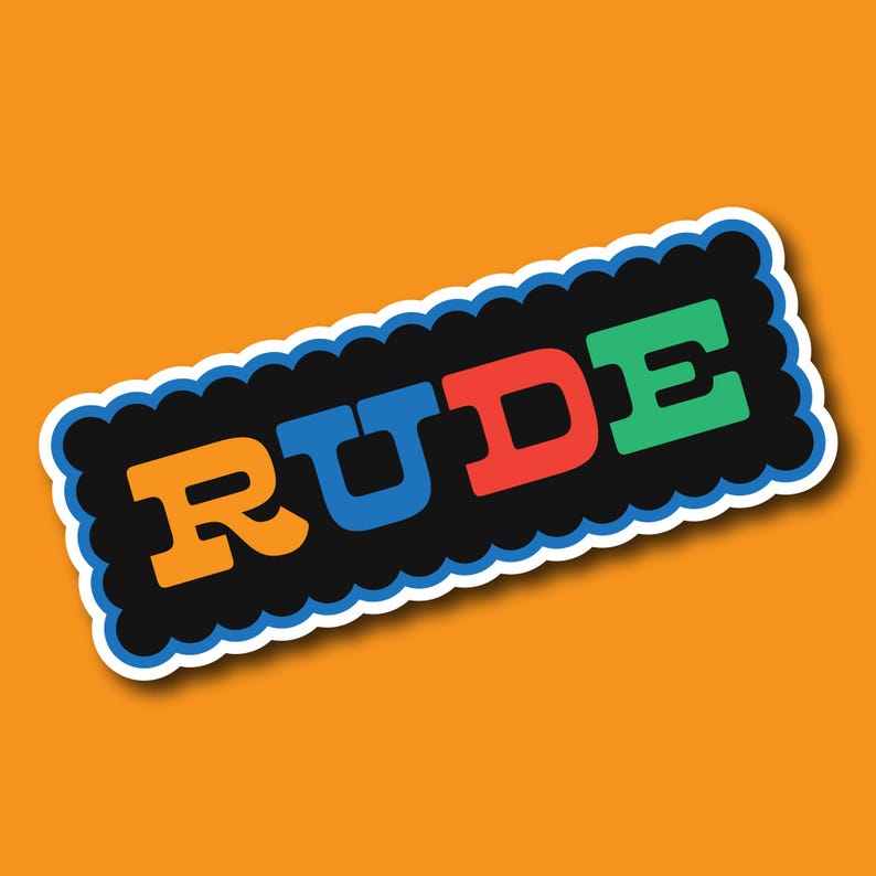 Rude Bumper Sticker - Etsy