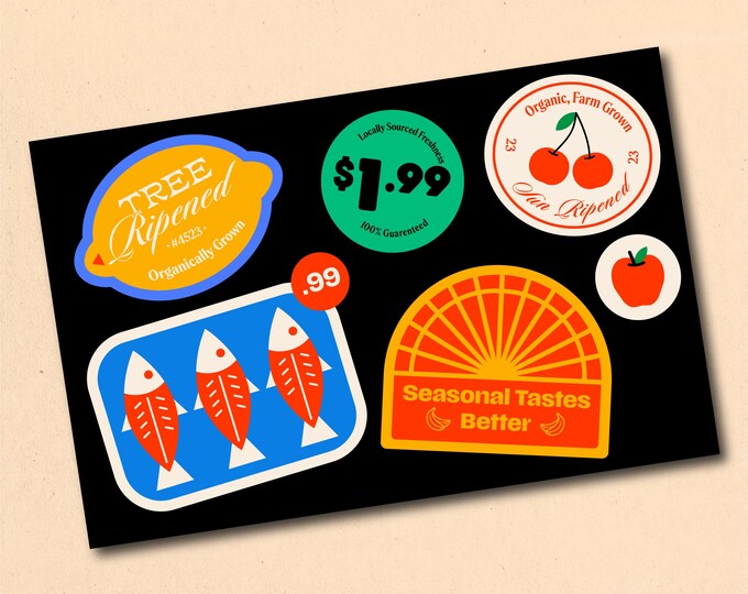 Grocery Store Sticker Sheet - Etsy