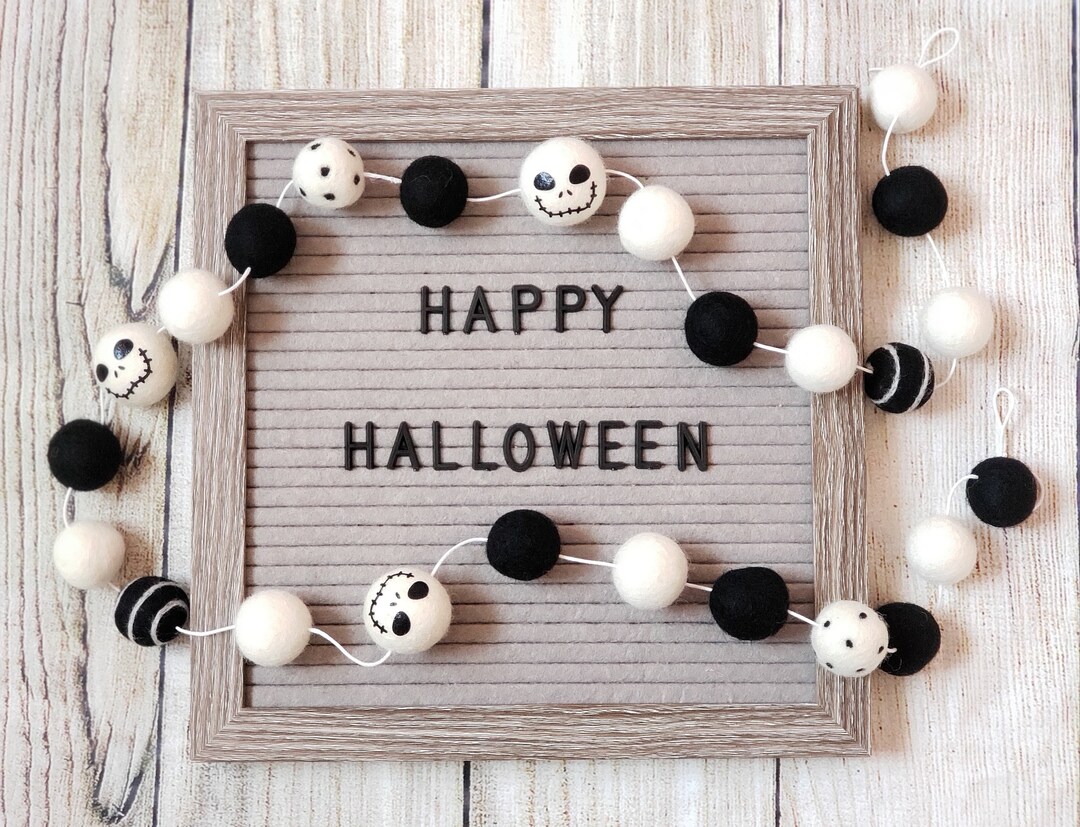Halloween Garland ,halloween Felt Garland, Garland Home Decor, Skeleton ...