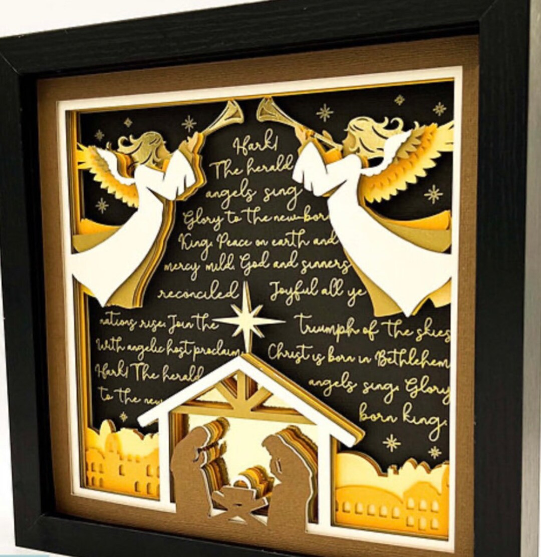 3D Hark the Herald Angels Shadowbox - Etsy
