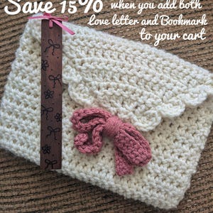 Crochet Bow Love Letter Book Sleevebook Coverbookish Gift for ...