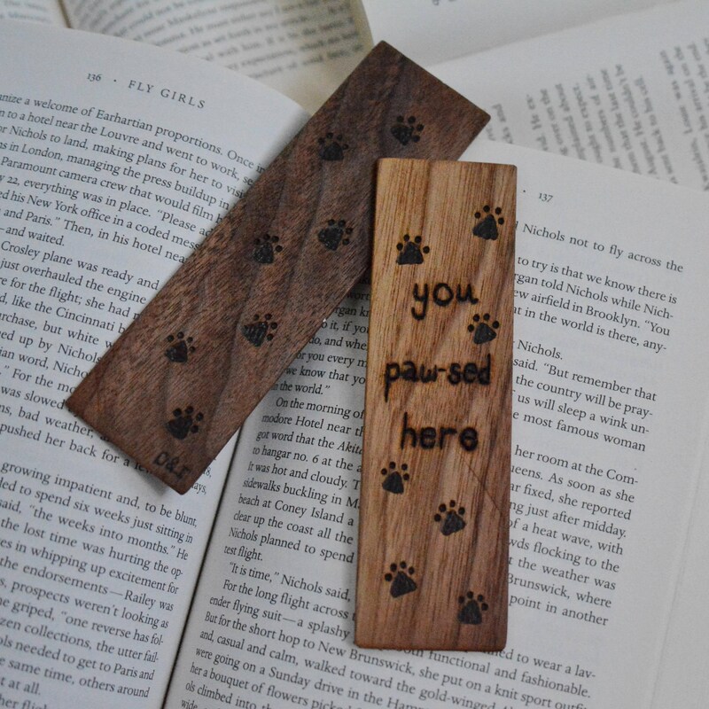 Paw Print Bookmark - Etsy