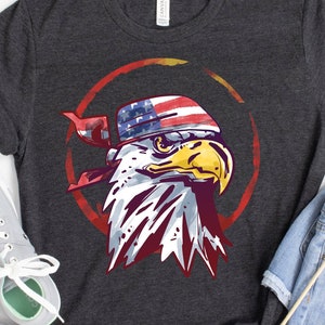 American Flag Bandana Bald Eagle Fourth of July Shirt | Red White Blue ...