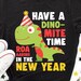 Cute Cartoon Dino Roaring in New Year / Celebrate New Years Countdown ...