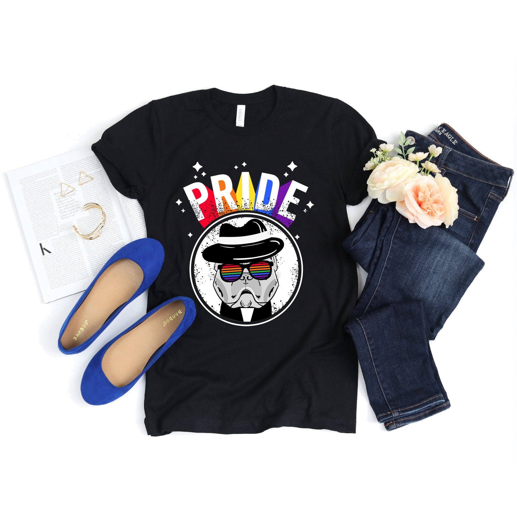 LGBTQ Pride Month T Shirt, Rainbow Flag Sunglasses and Hat, Queer Gay ...