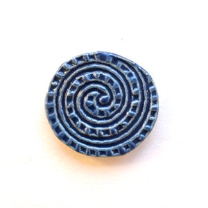 Handmade Ceramic Circle Tile With a Swirl for Use in Mosaics or Other ...