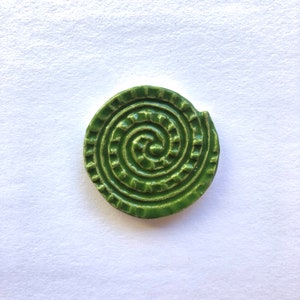 Handmade Ceramic Circle Tile With a Swirl for Use in Mosaics - Etsy
