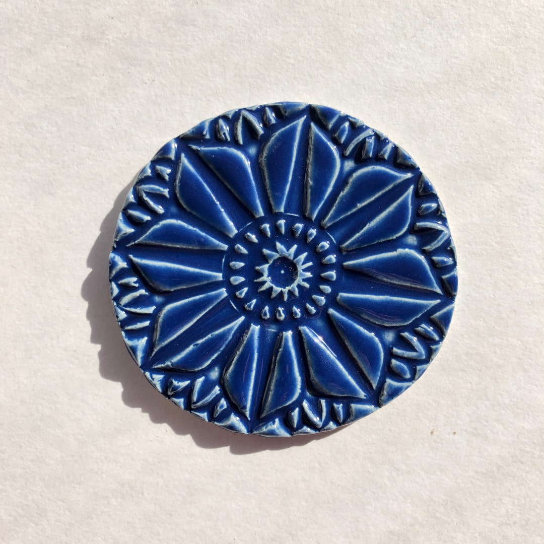 3 3/8" Ceramic Tile Medallion for Mosaics/craft Projects/handmade ...