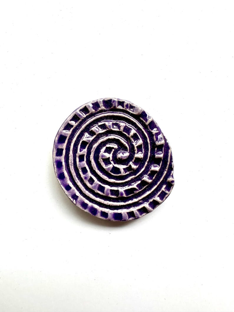 Handmade Ceramic Circle Tile With a Swirl for Use in Mosaics or Other ...