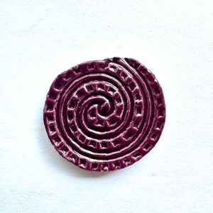 Handmade Ceramic Circle Tile With a Swirl for Use in Mosaics or Other ...