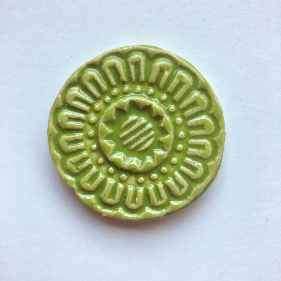 Handmade Ceramic Circle Tiles for Use in Mosaics or Other Art Projects ...