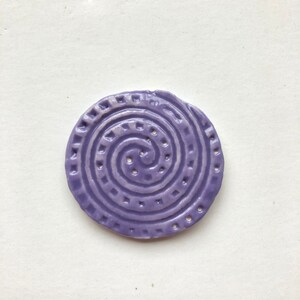 Handmade Ceramic Circle Tile with a Swirl for Use in Mosaics | Etsy