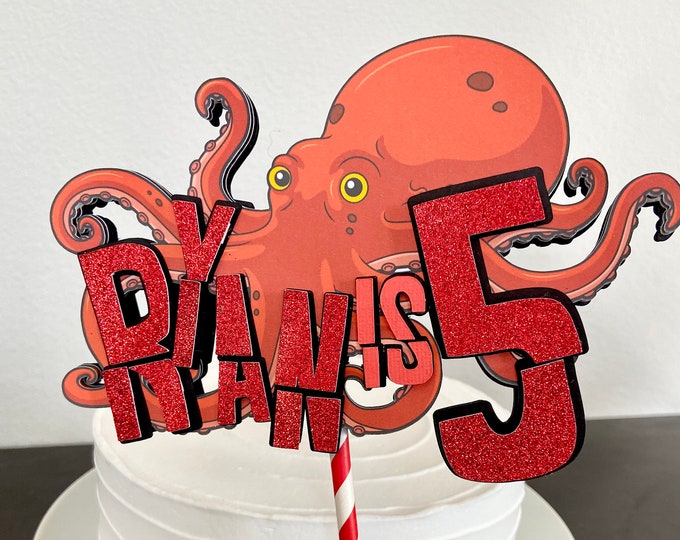 Kraken Cake Topper/octopus Cake Topper/sea Creature Cake Topper - Etsy