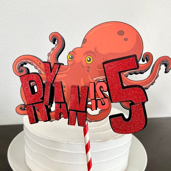 Octopus Cake Topper - Etsy