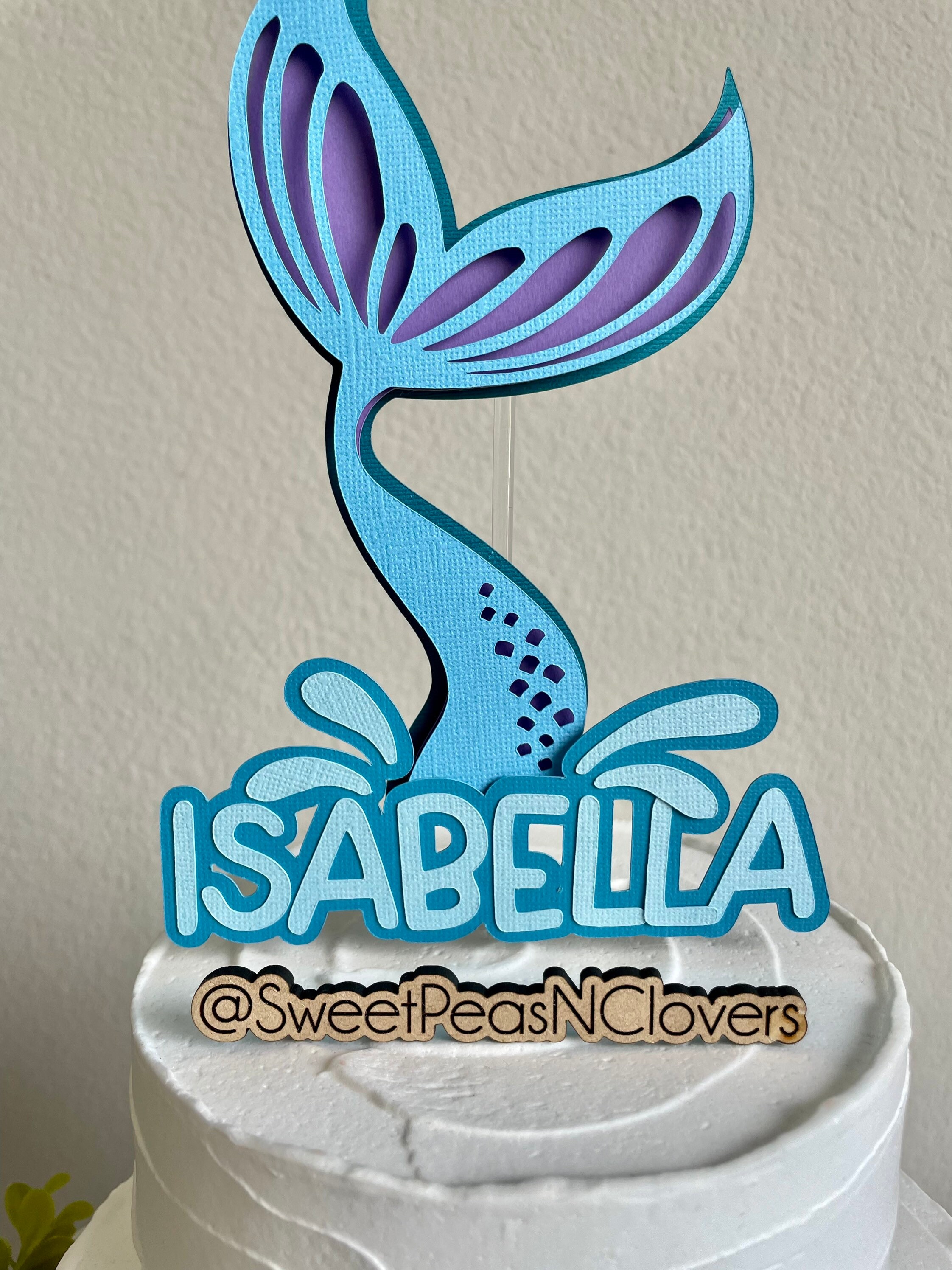 Mermaid Tail Cake Topper, Personalized Party Decoration - Etsy