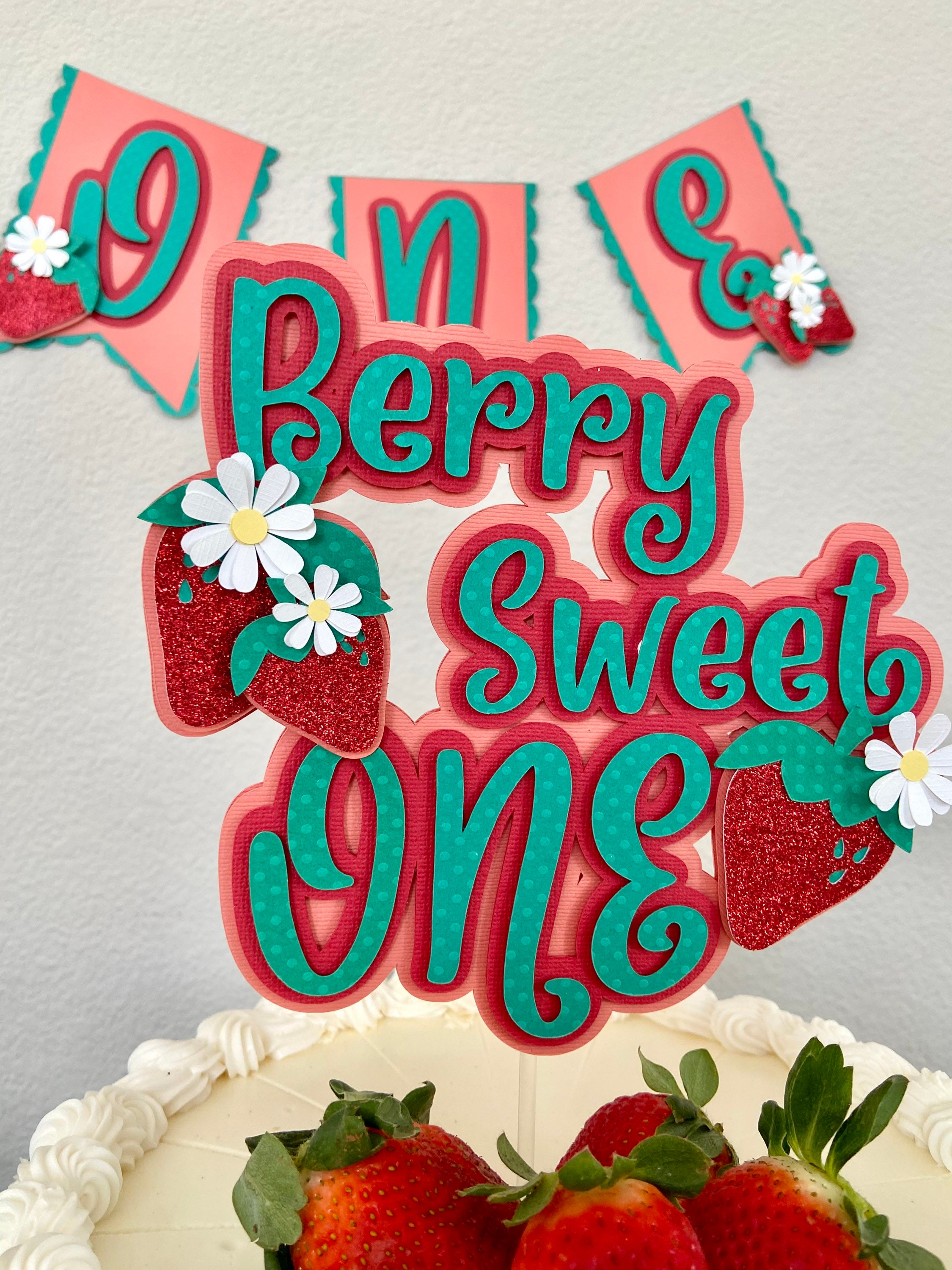 Berry Sweet One Cake Topper/sweet One Cake Topper/strawberry | Etsy