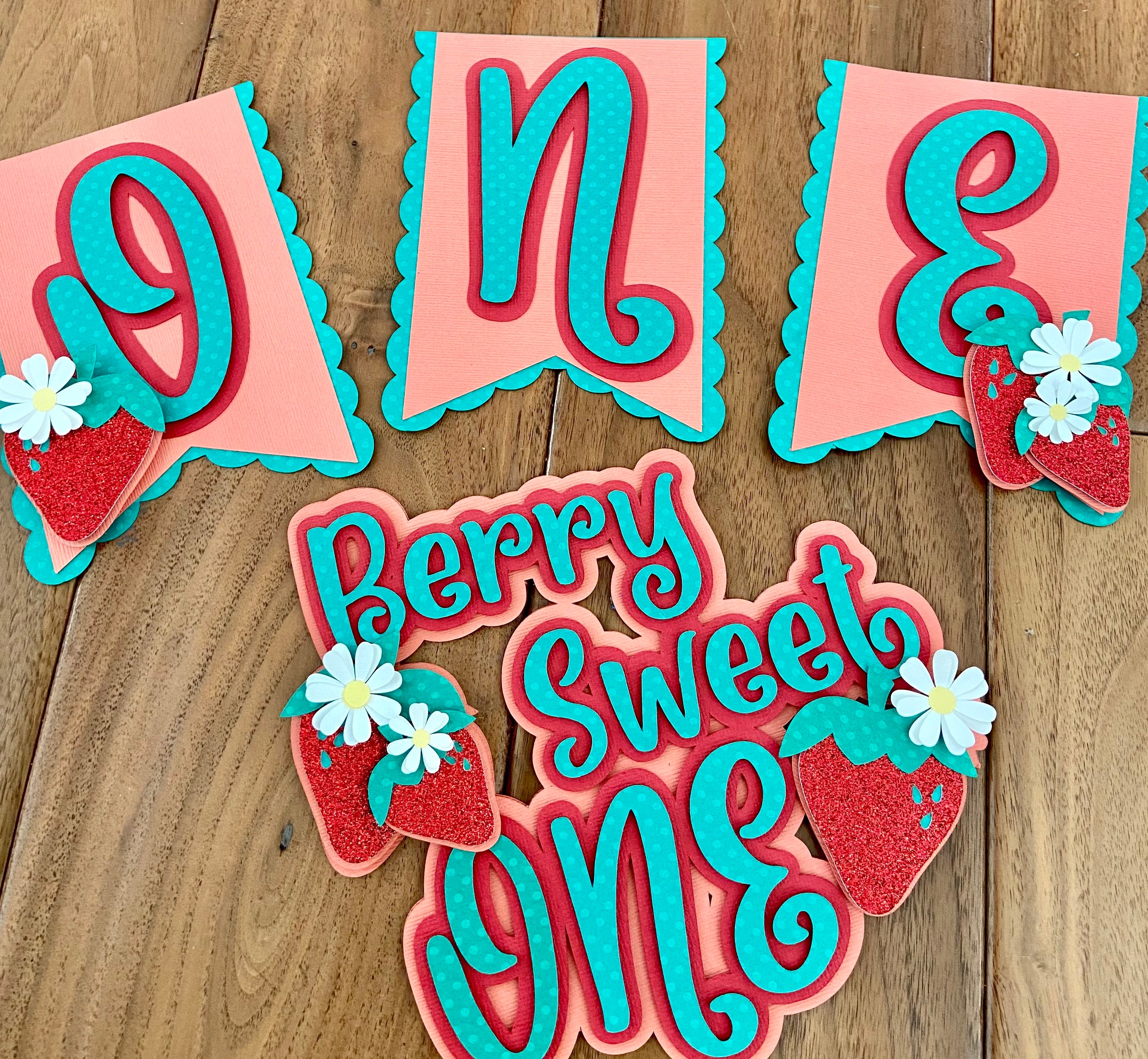 Sweet One Banner High Chair Banner/strawberry High Chair | Etsy