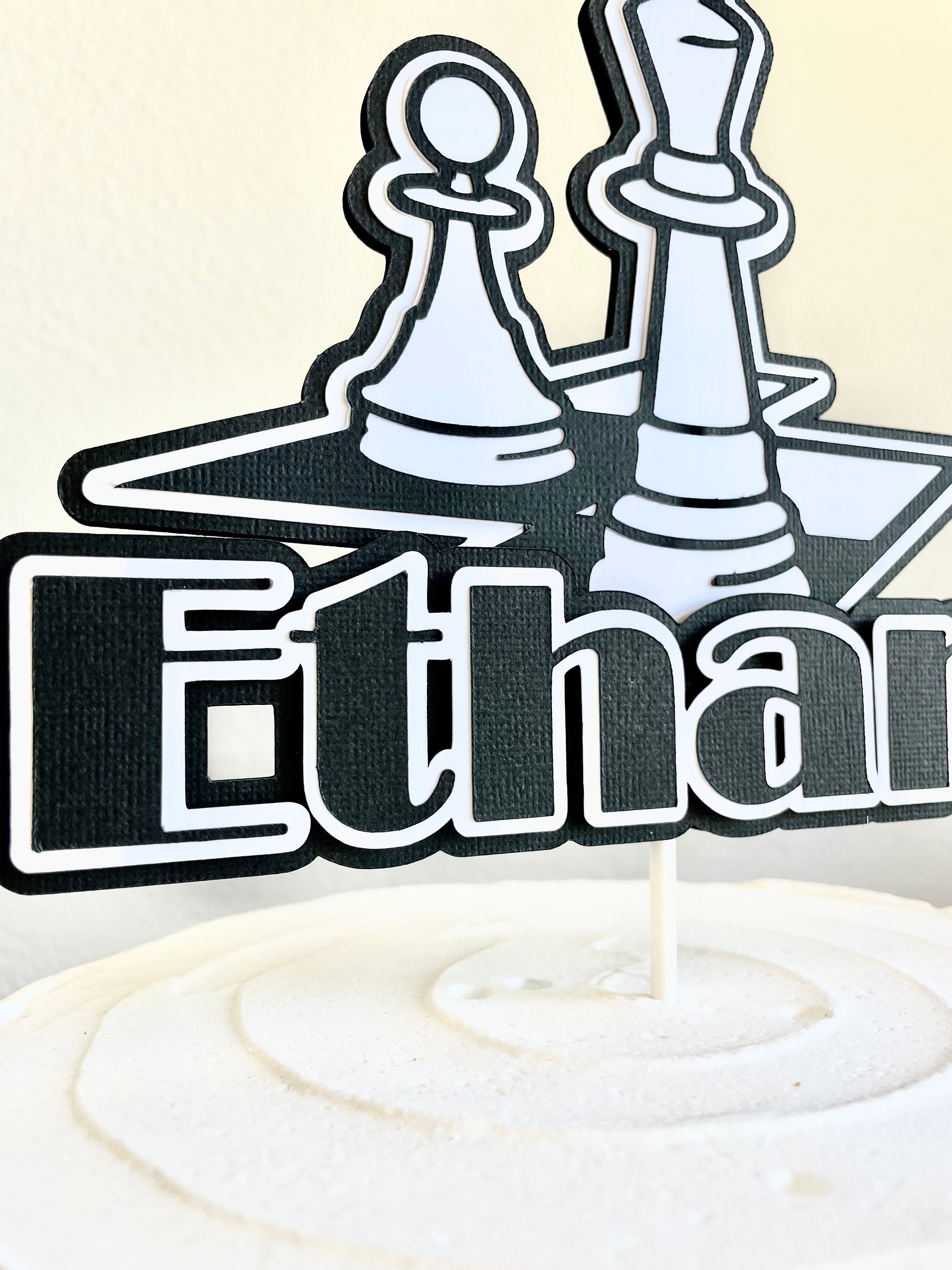 Personalized Chess Cake Topper, Handmade Cardstock Chess Pieces - Etsy