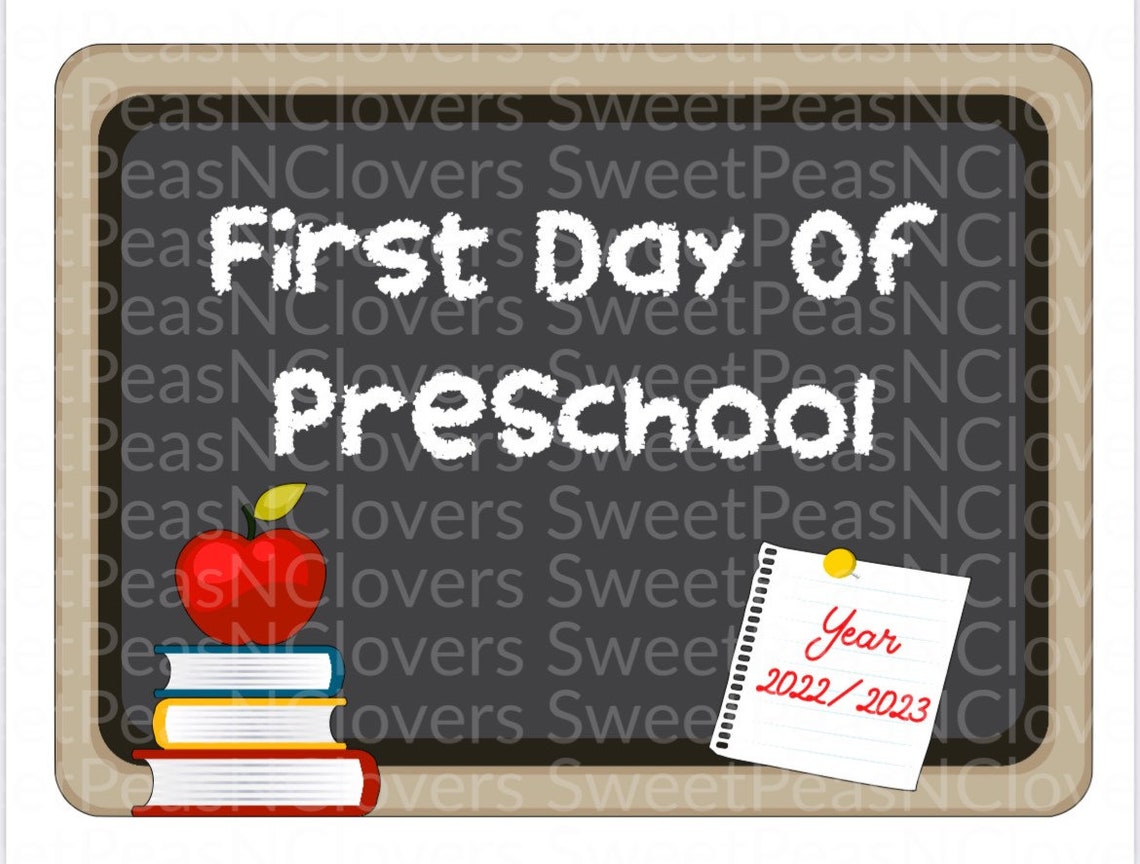 Back to School Sign/first Day of School Sign/preschool Prek TK Sign ...