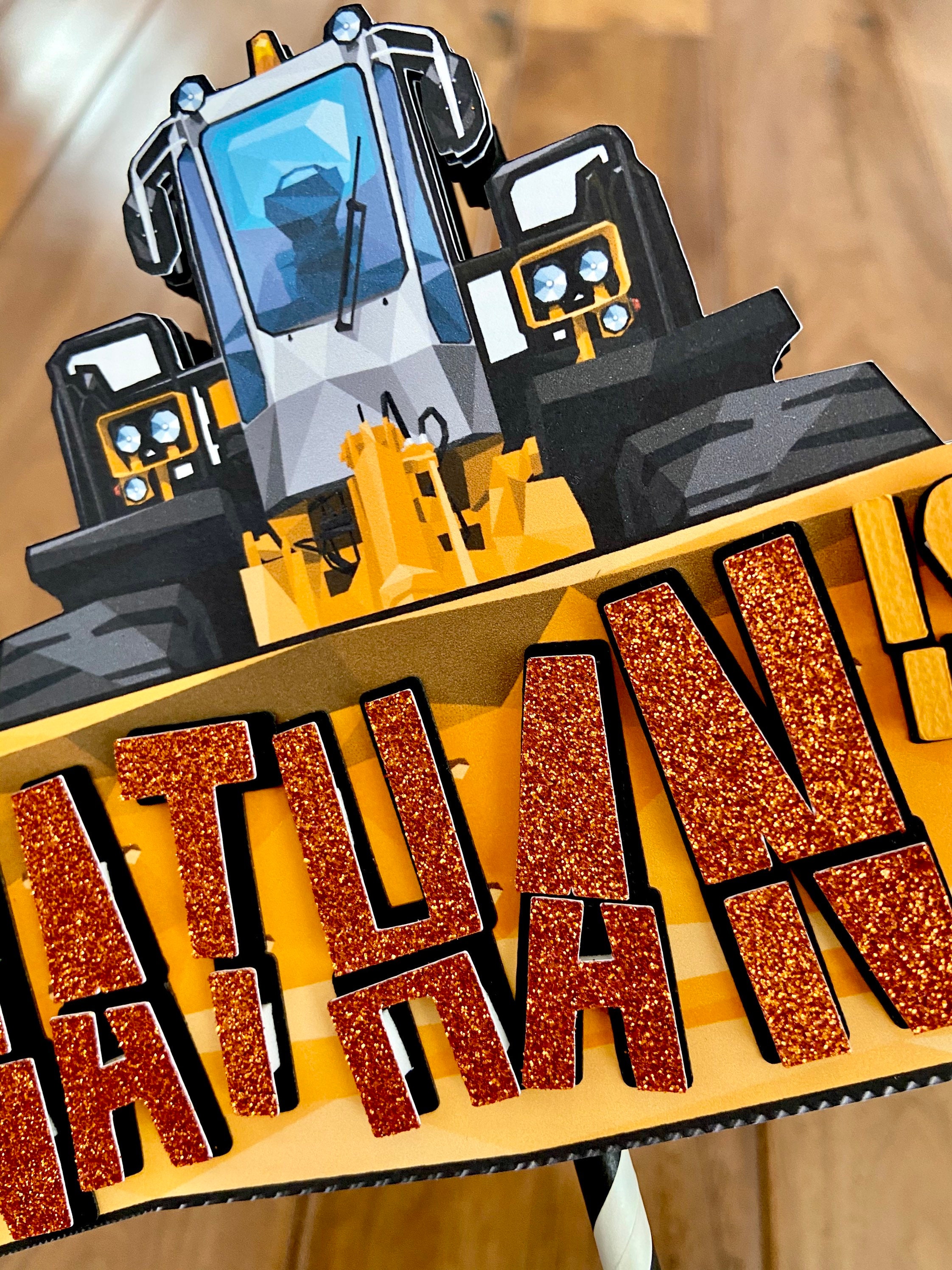 Bulldozer Cake Topper/construction Party - Etsy