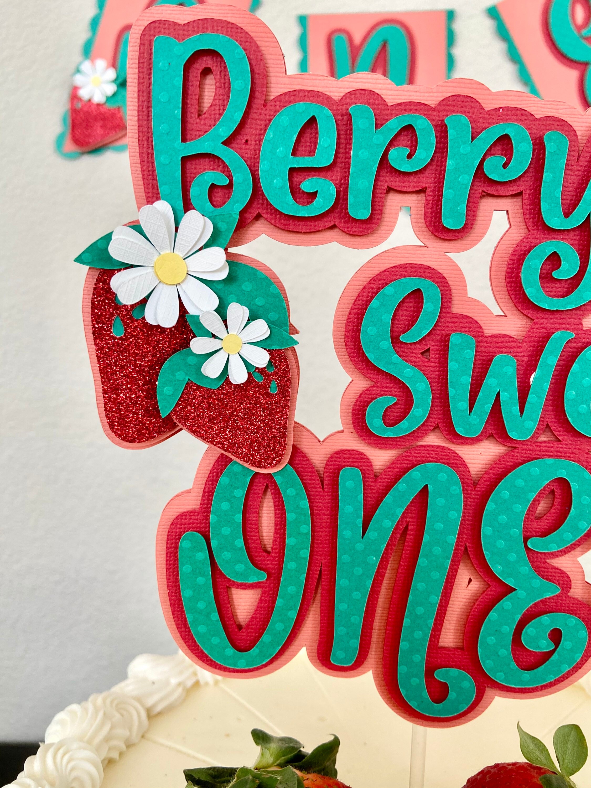 Berry Sweet One Cake Topper/sweet One Cake Topper/strawberry Cake ...