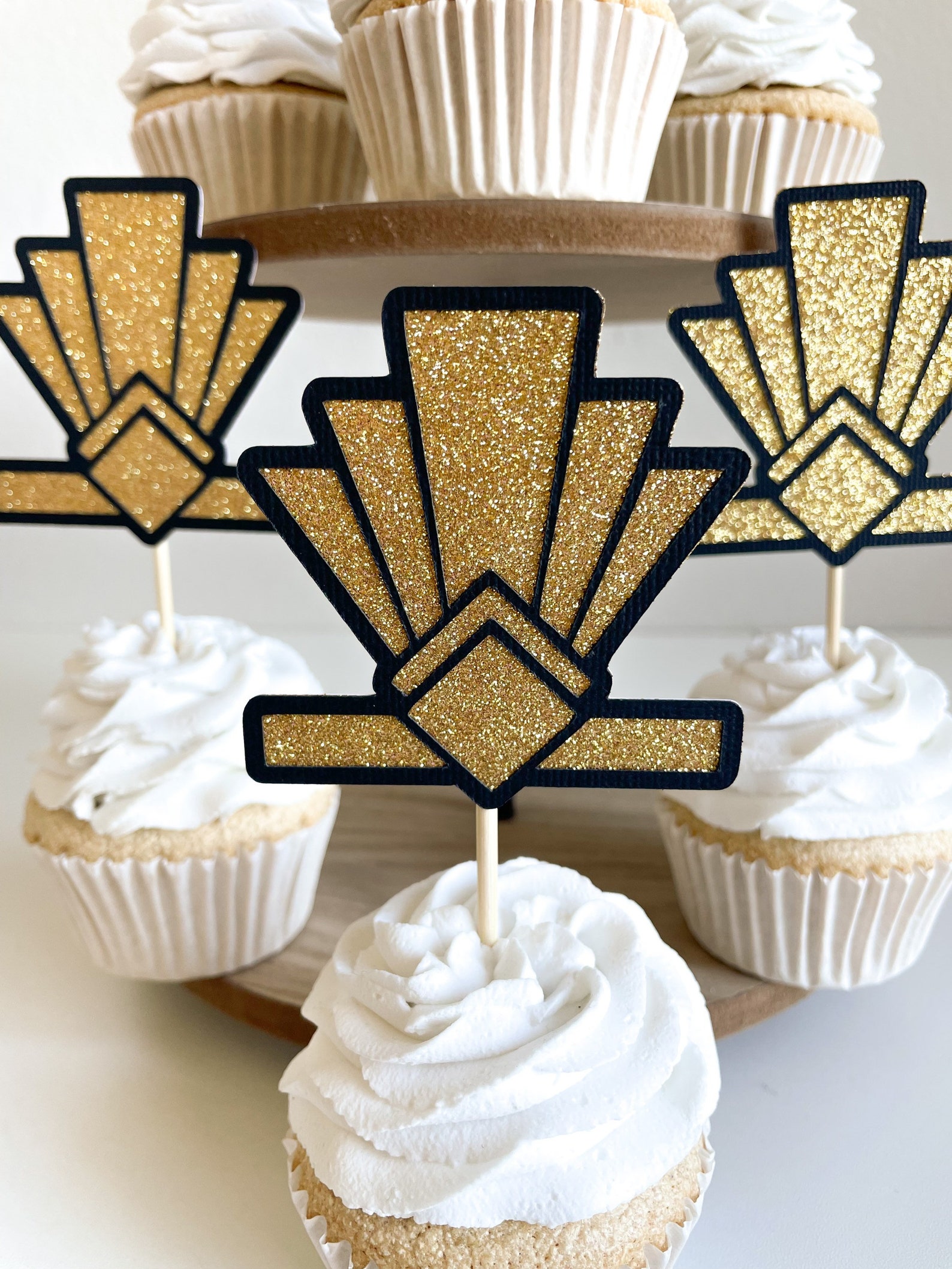 Art Deco Cupcake Toppers/gatsby Cupcake Toppers/1920's - Etsy