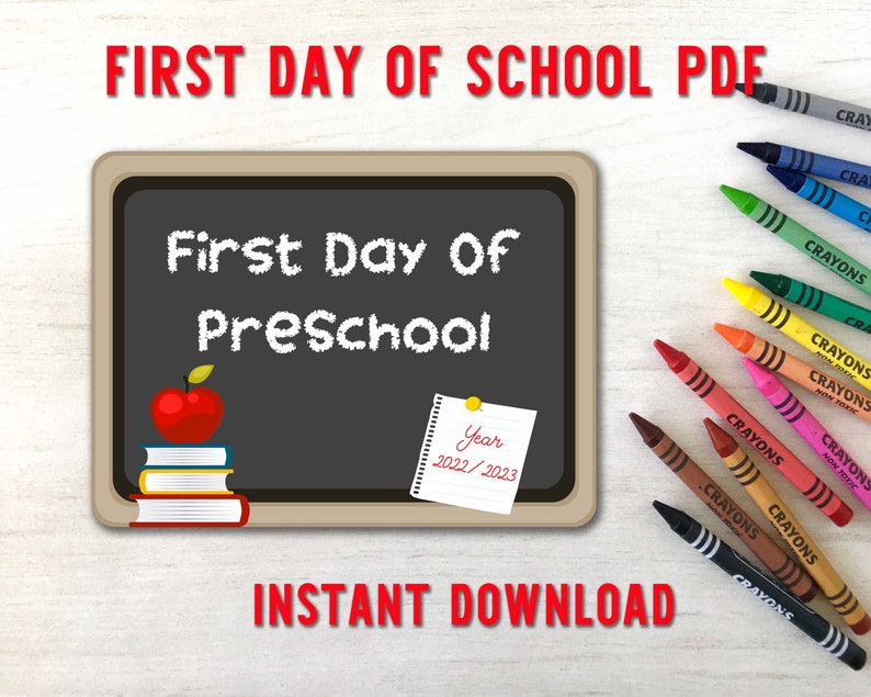 Back to School Sign/first Day of School Sign/preschool Prek TK Sign ...