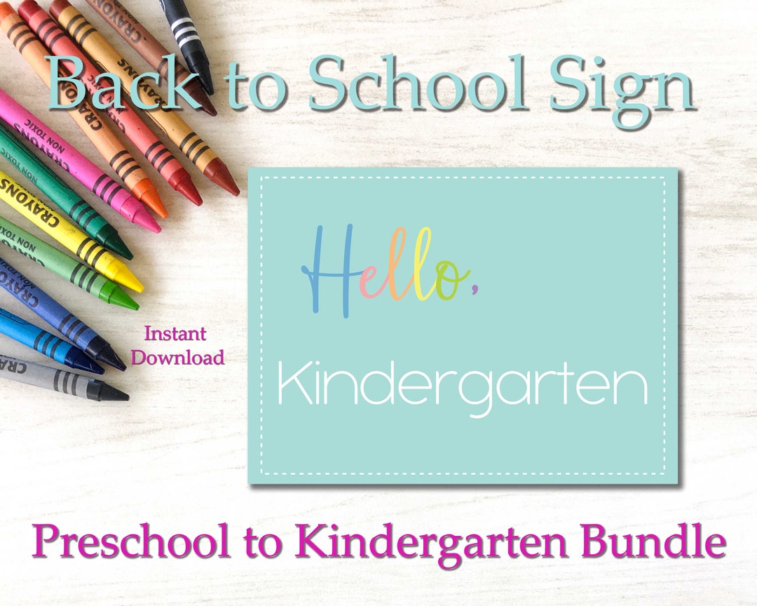 Back to School Sign/first Day of School Sign/ Hello Preschool Prek TK ...