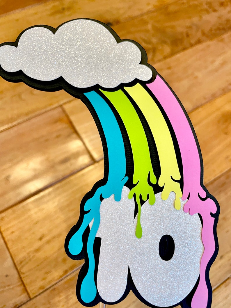 Slime Cake Topper/slime Party/rainbow - Etsy