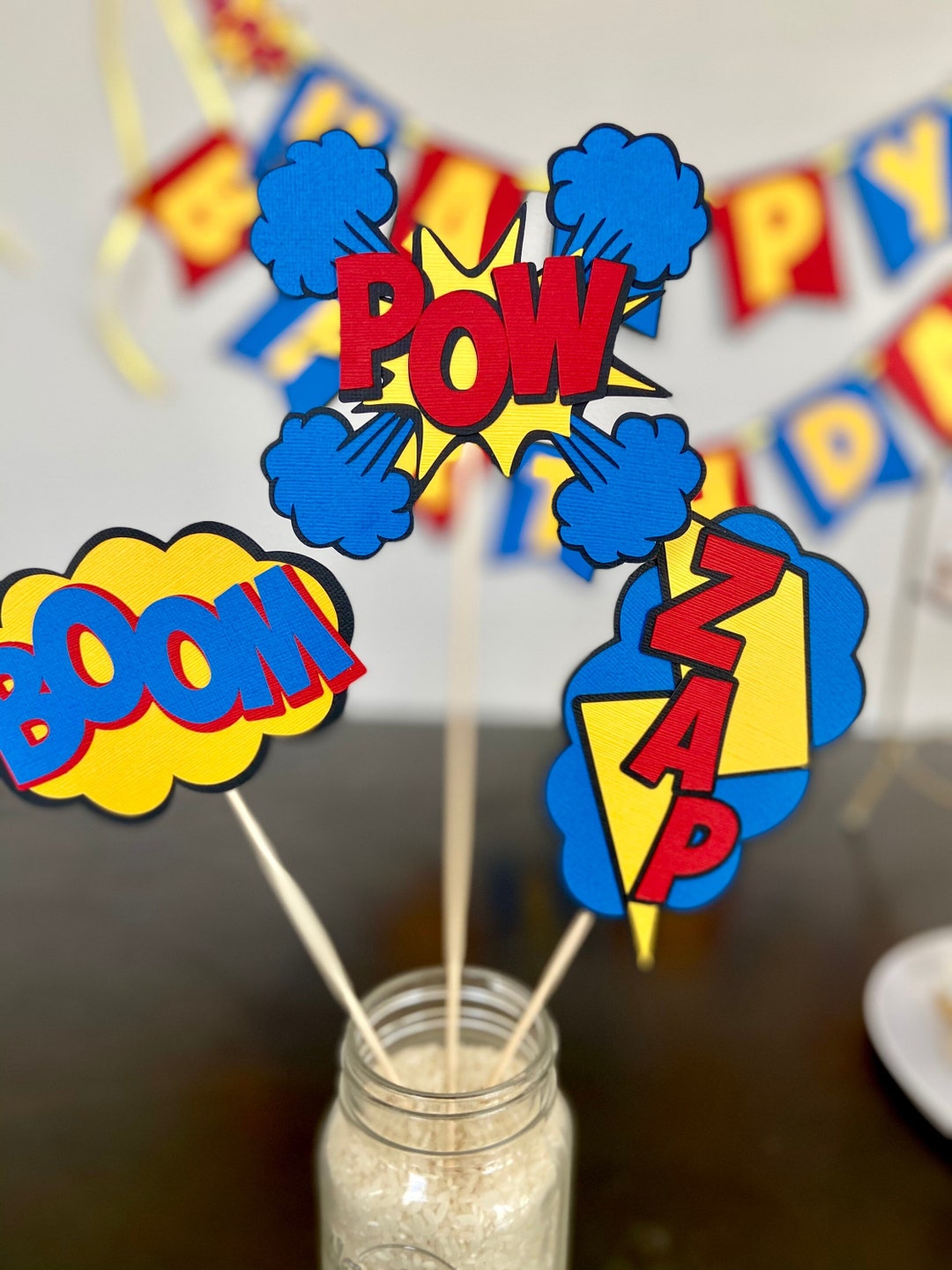 Comic Book Pow Party Decorations/comic Book Pow Centerpieces - Etsy