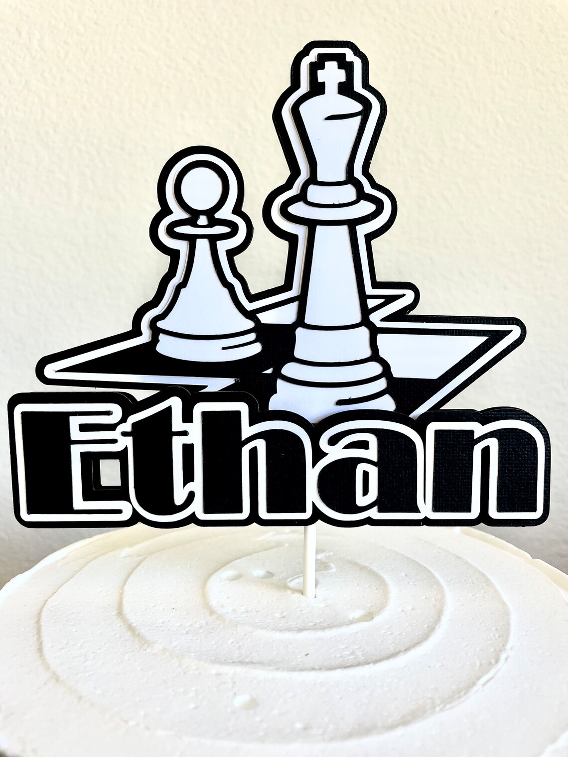 Personalized Chess Cake Topper, Handmade Cardstock Chess Pieces - Etsy