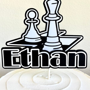 Chess Cake Topper/chess Pieces Cake Topper/chess Theme Party - Etsy