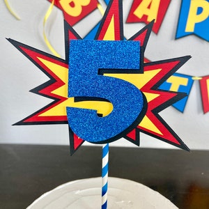 Comic Book Cake Topper/comic Pow/superhero Birthday Party/comic Book ...