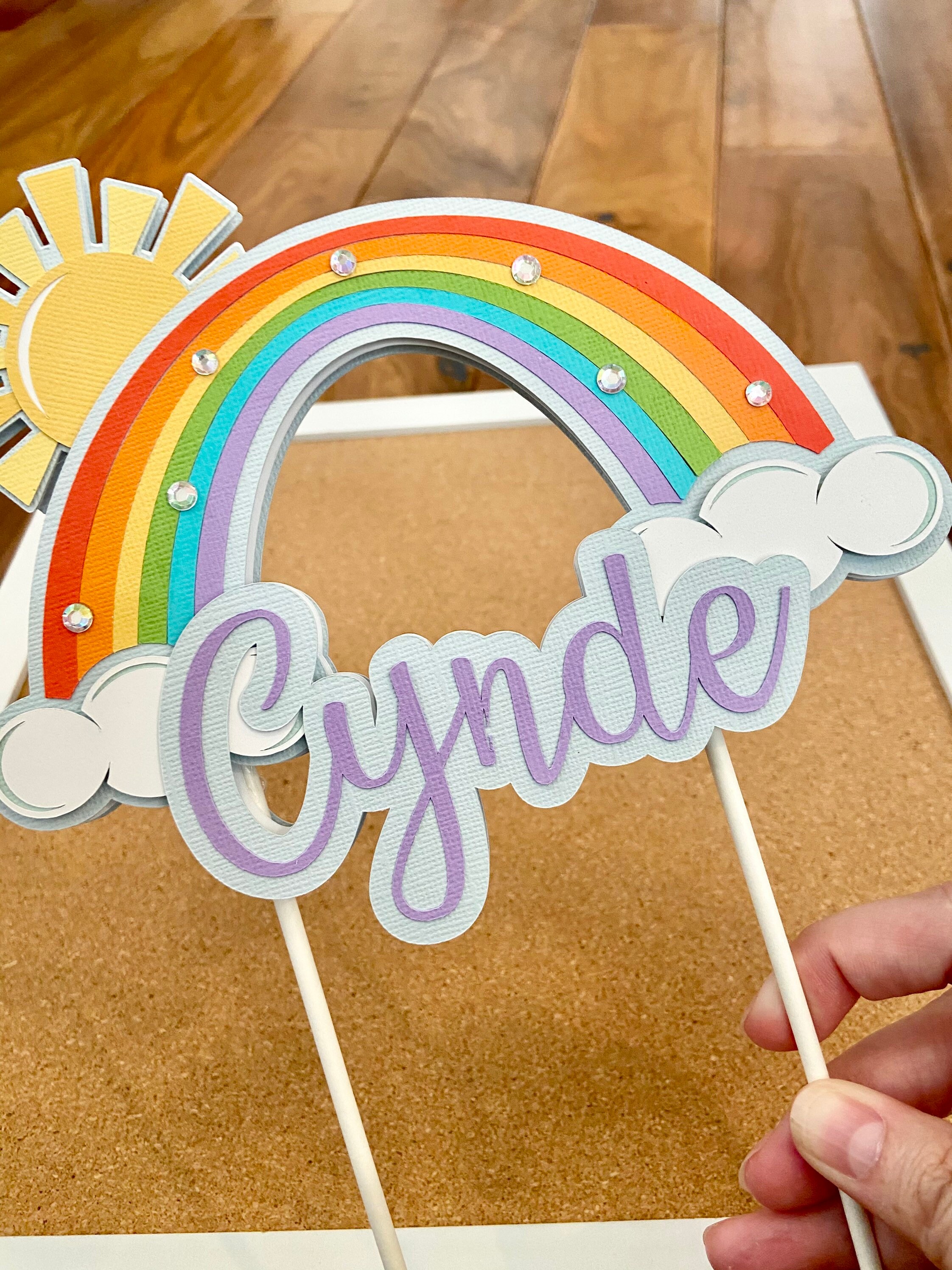 Rainbow Cake Topper/sunshine Cake Topper/customized Cake - Etsy