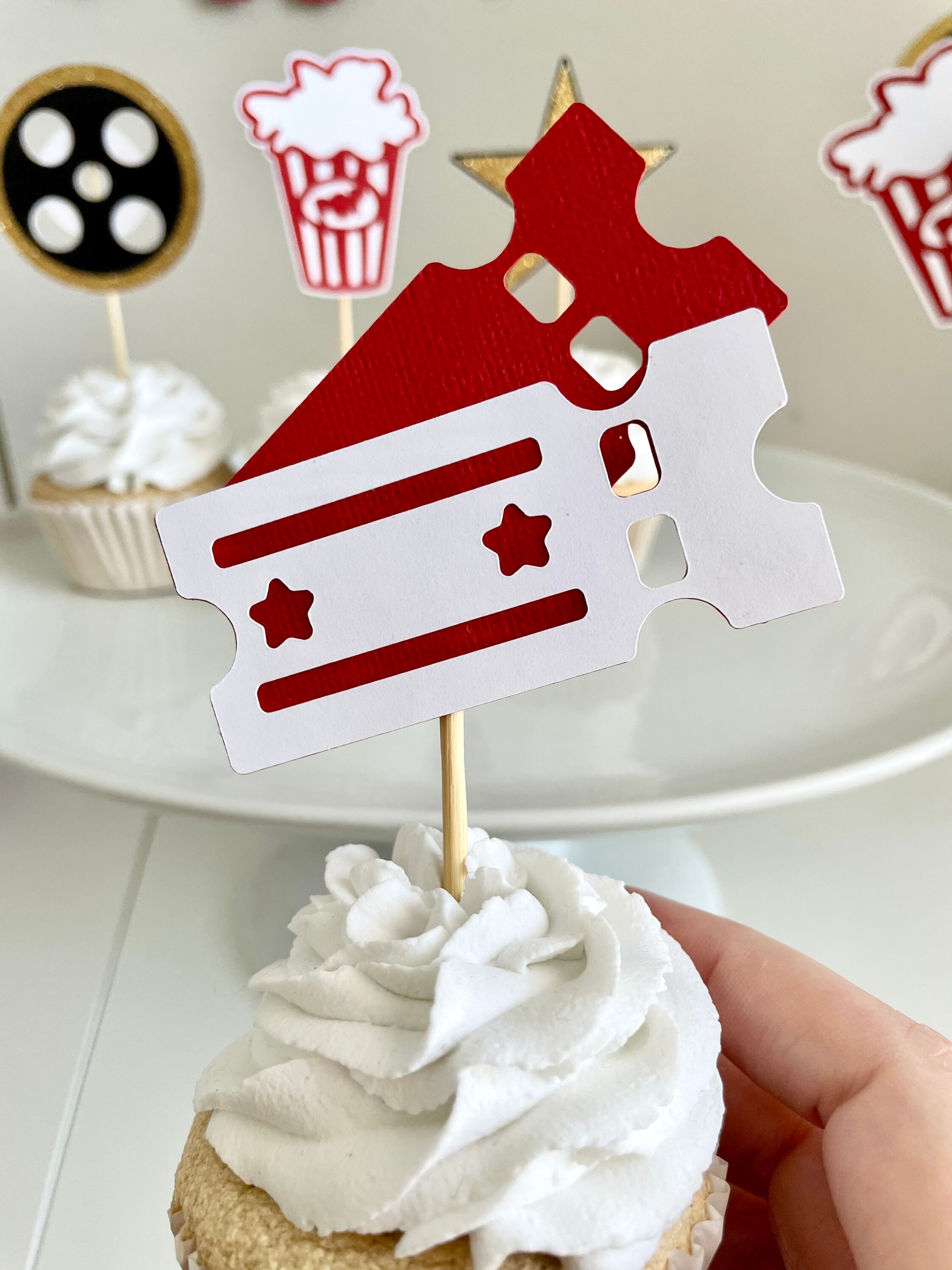 Movie Themed Cupcake Toppers/movie Night Party/ | Etsy