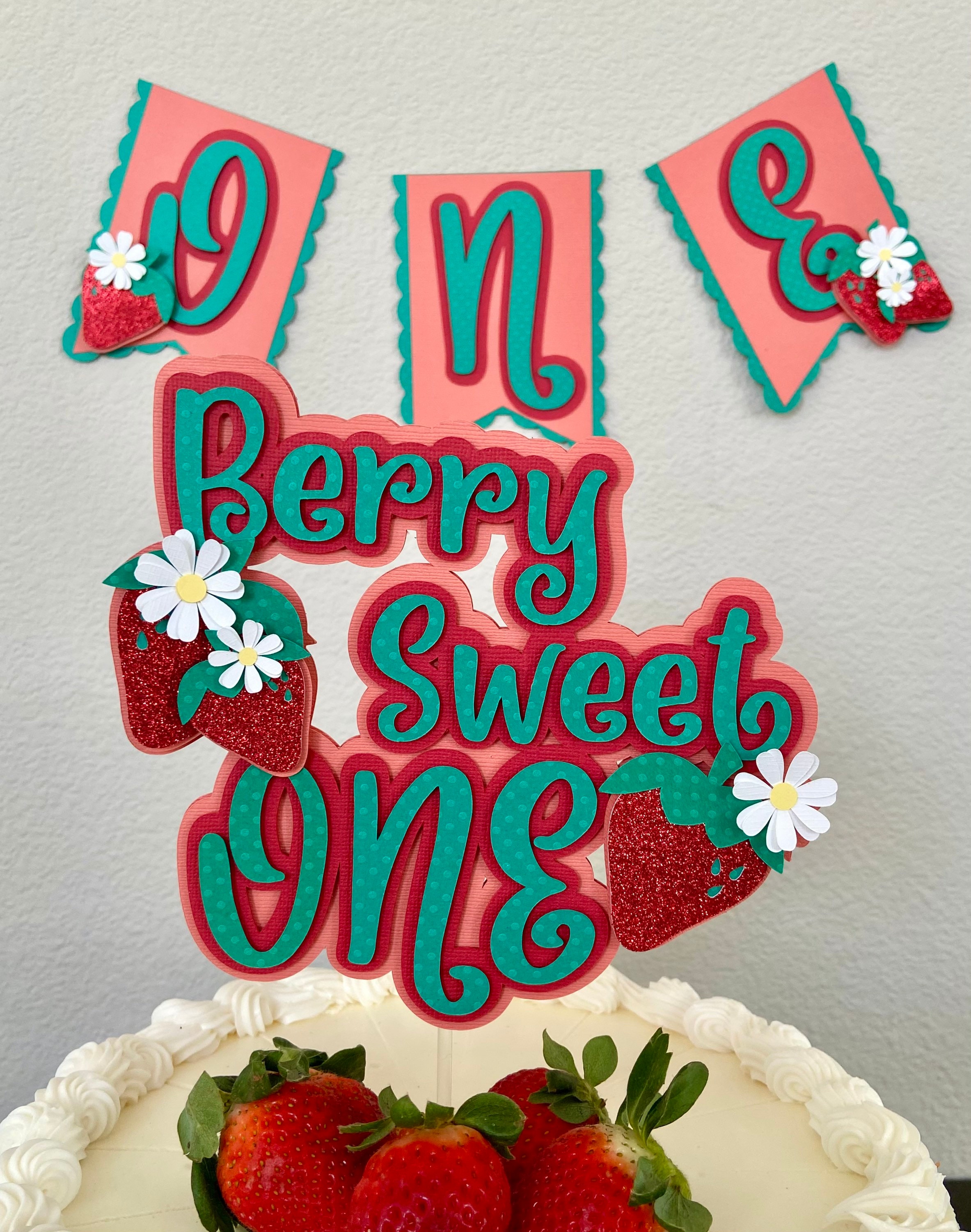 Sweet One Banner High Chair Banner/strawberry High Chair | Etsy