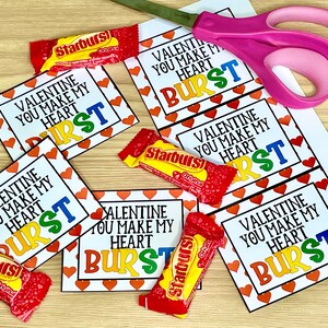 Printable Valentines/starburst Valentine/valentine Party Favors ...