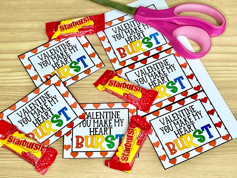 Printable Valentines/starburst Valentine/valentine Party Favors ...