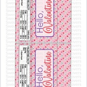 Valentine Candy Bar Wrapper/valentine Printable/valentine Party Favors ...