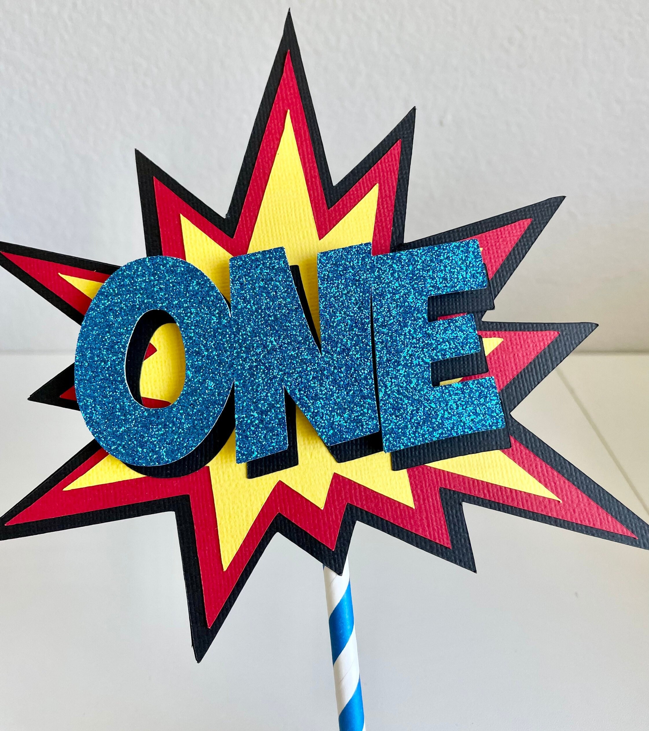 Comic Book Cake Topper/comic Pow/superhero 1st Birthday/comic - Etsy